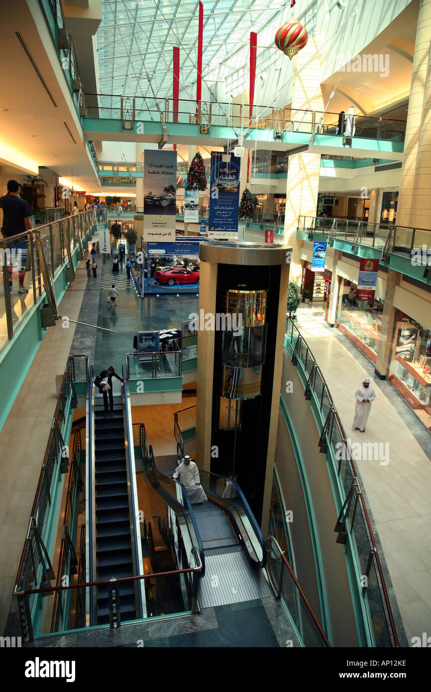 View from top of escalator, Abu Dhabi shopping mall, Abu Dhabi, United ...