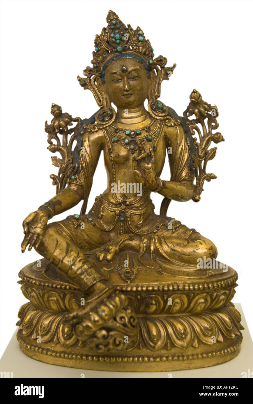 green tara peaceful benign goddesses richly dressed bejewelled special ...