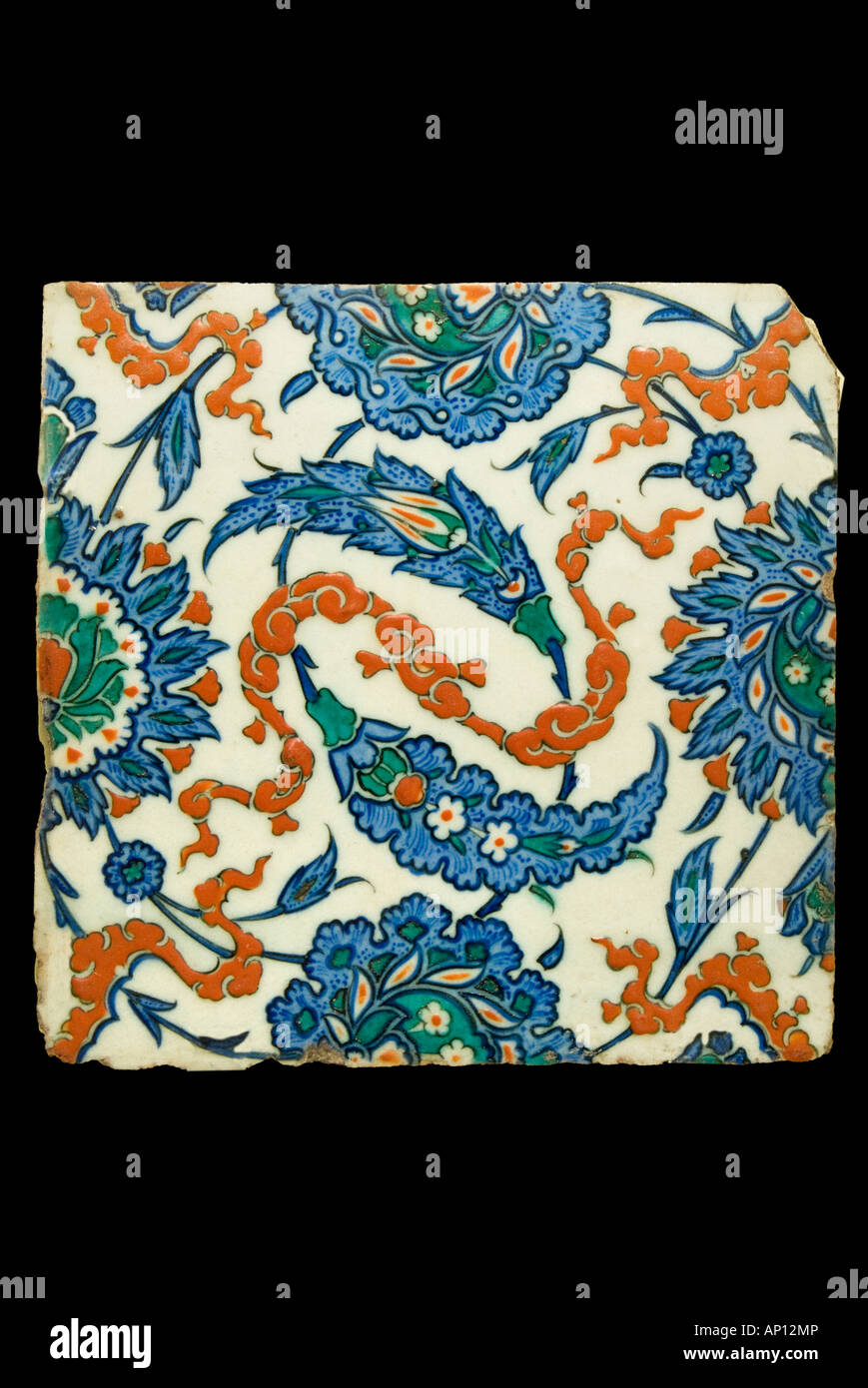 Iznik turkey 16th century flower motif tile 16 17 century turkey ...