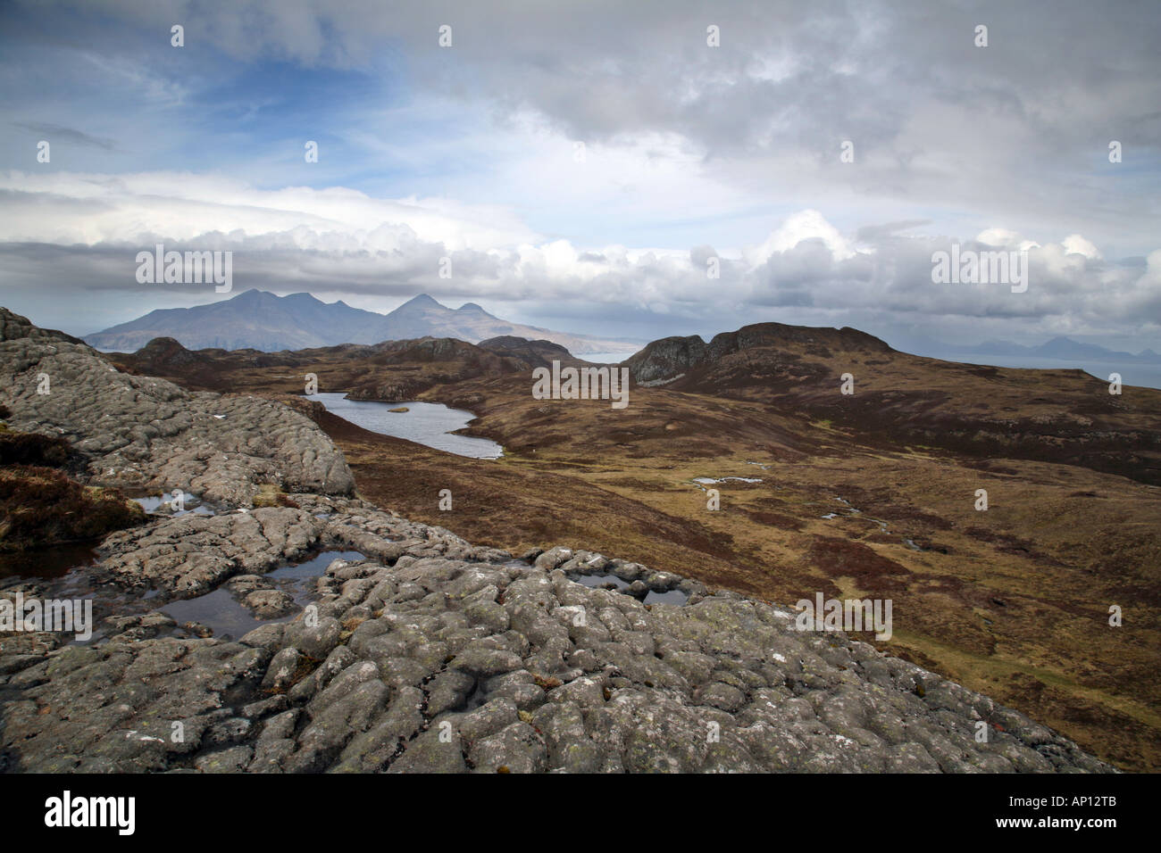 View from An Sgurr, Isle of Eigg, looking over towards Isle of Rum ...