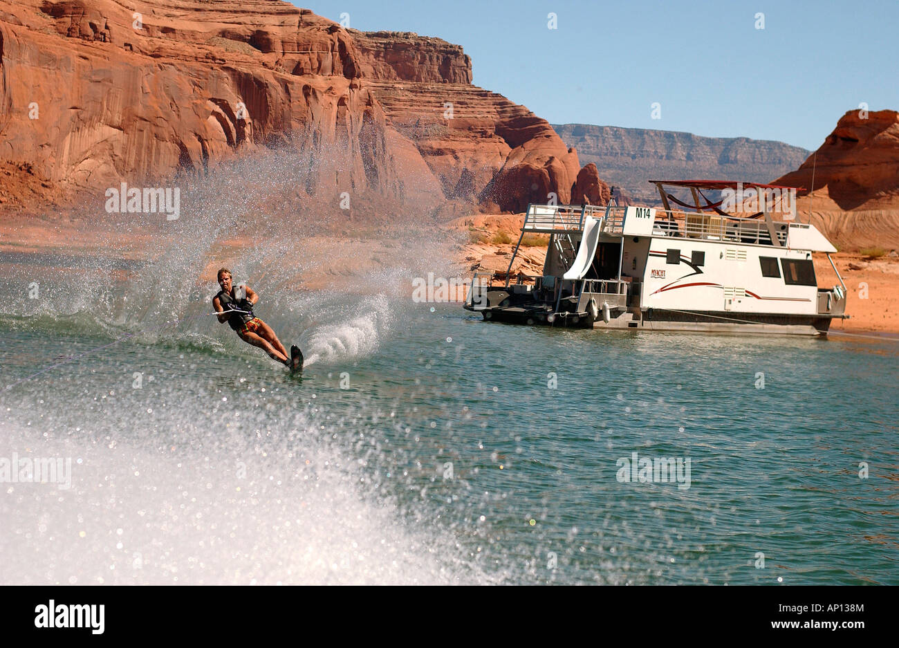 Man on a Monoski at Lake Powell, Arizona, USA Stock Photo - Alamy