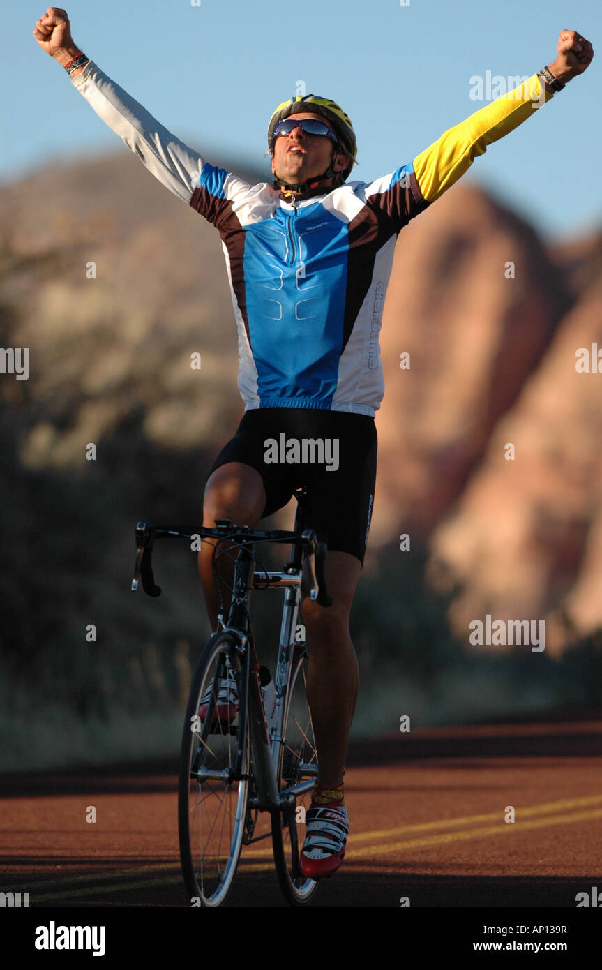 Racing biking, Red Rock Canyon, Joshua Tree National Park, Nevada, USA ...