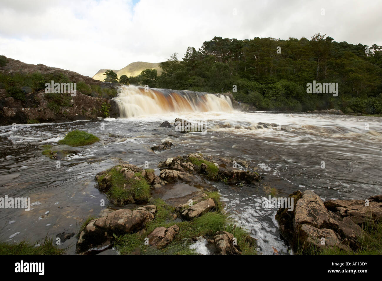 Aasleagh falls on the Erriff River near Leenane Leenaun Connemara ...