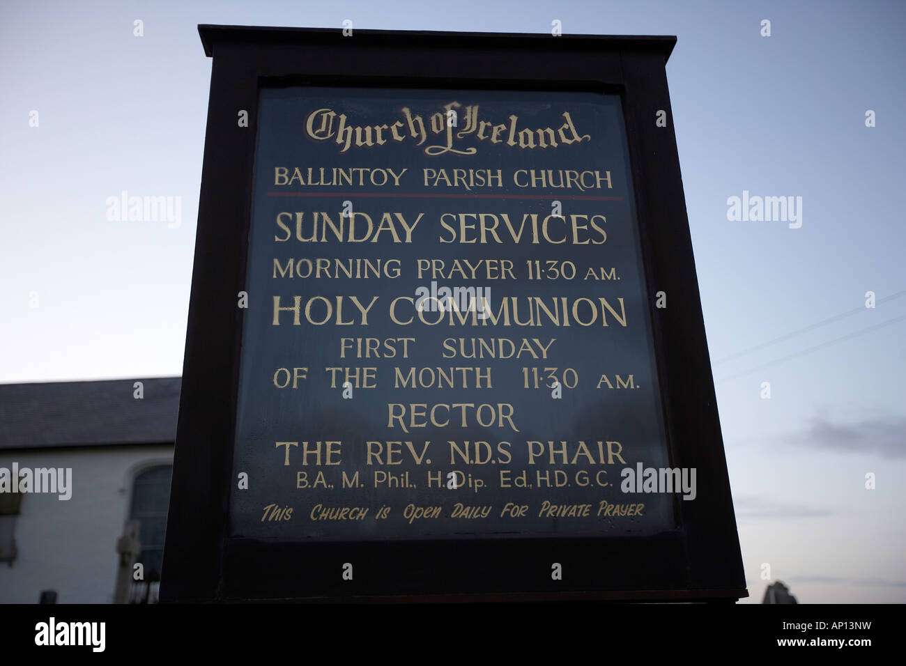 The Ballintoy parish church sign Ballintoy County Antrim Northern ...