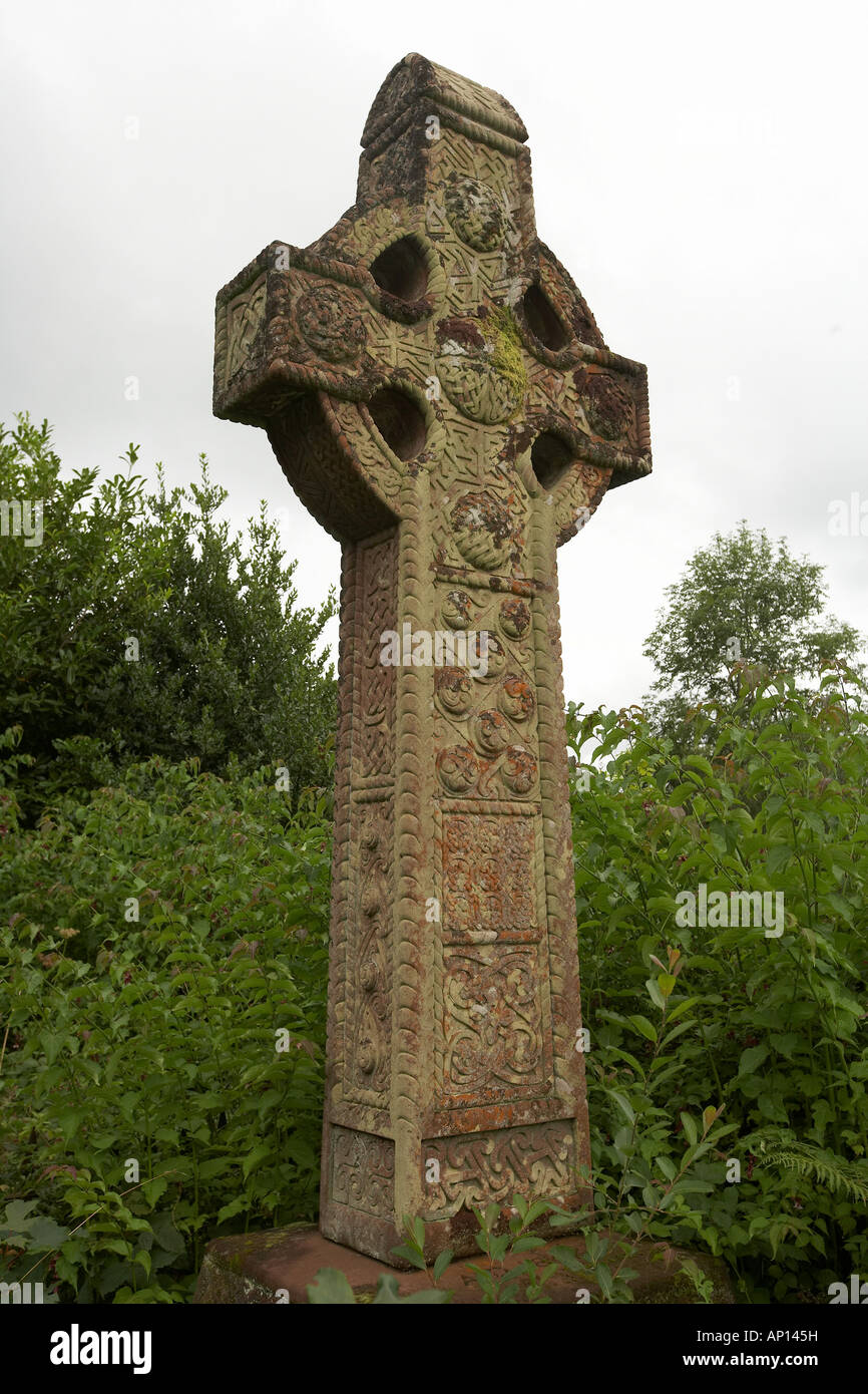 Celtic cross in the grounds of Toormakeady Church Lough Mask County ...