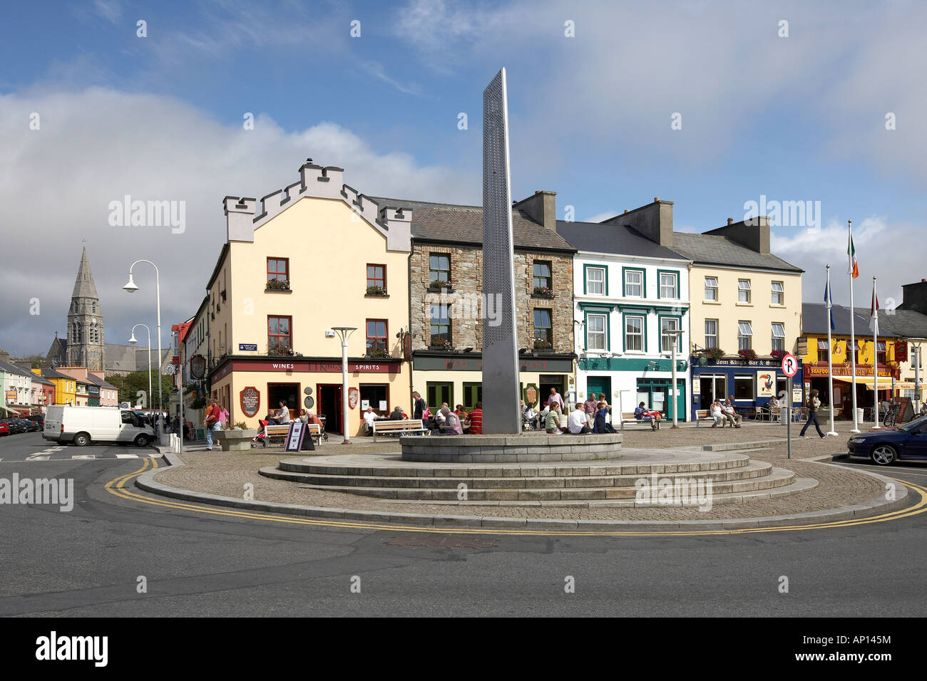 Clifden pavement cafe and bars street scene Connemara Republic of ...