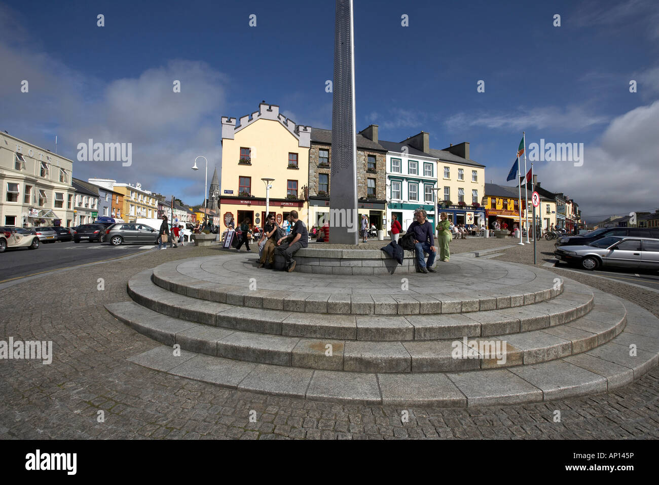 Clifden pavement cafe and bars street scene Connemara Republic of ...