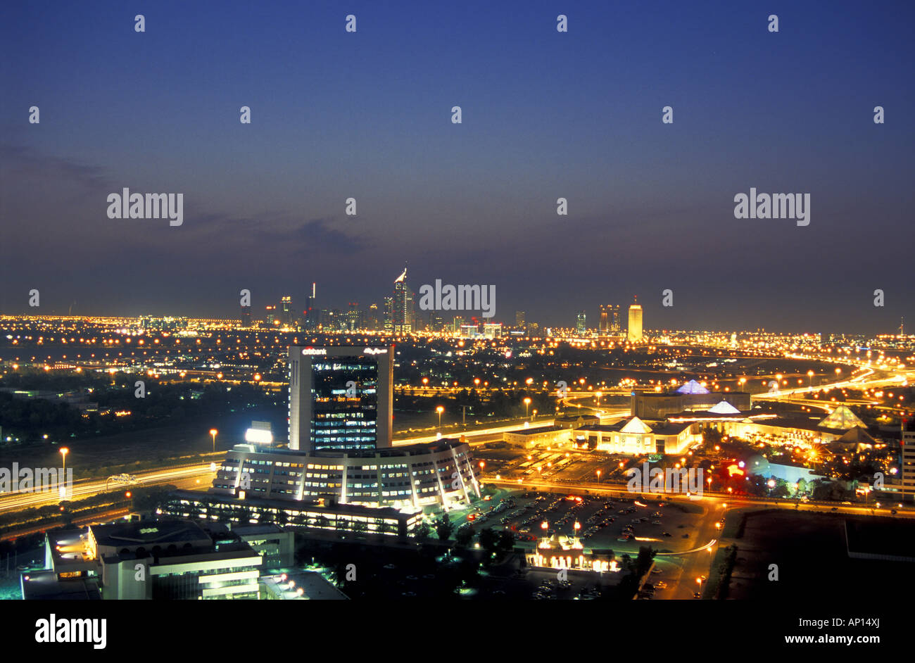 Skyline at Night, Dubai, UAE Stock Photo - Alamy