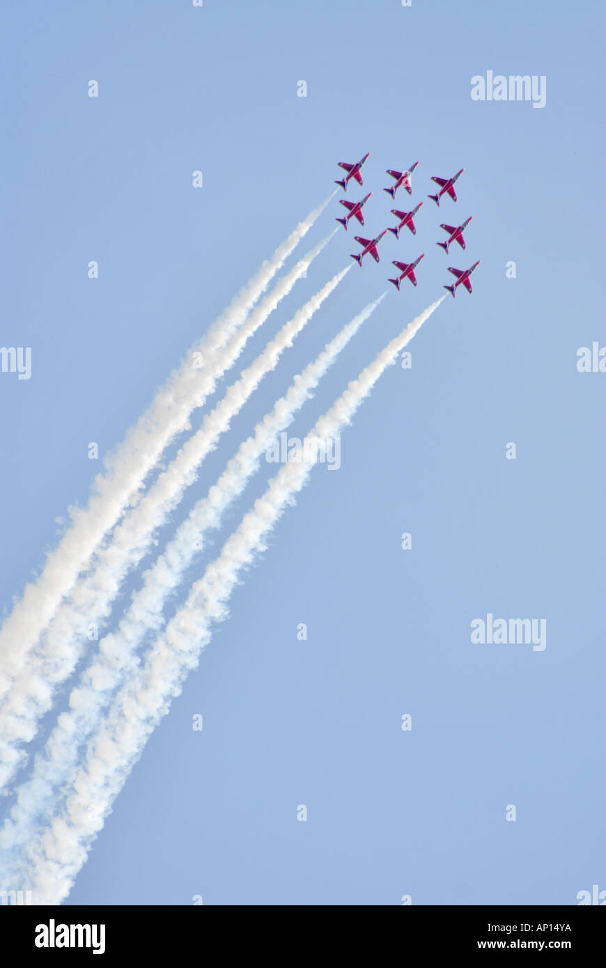 RAF display team the Red Arrows at the Jersey International Air Display ...