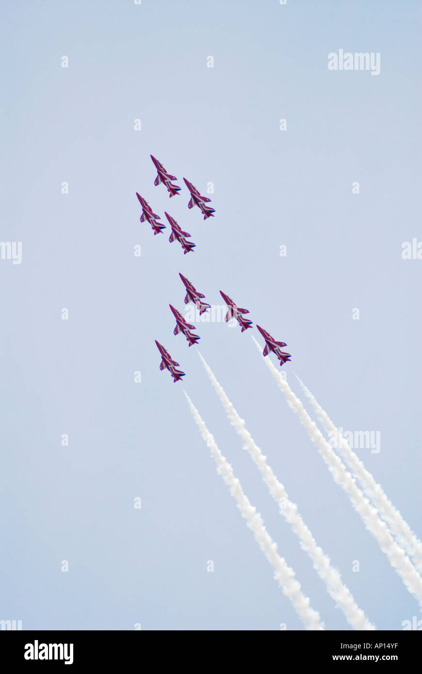 RAF display team the Red Arrows at the Jersey International Air Display ...