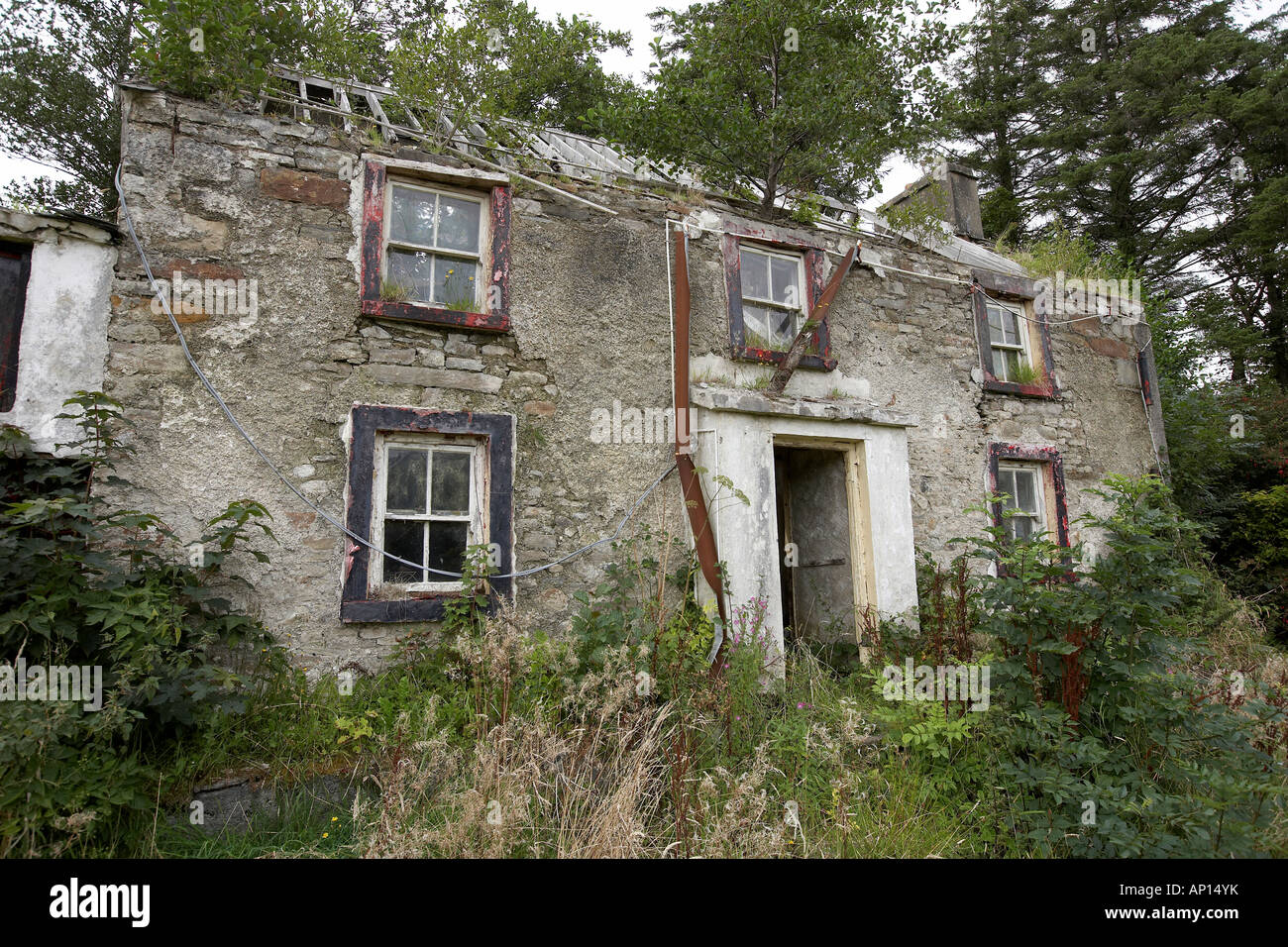 Abandoned derelict farm house near Killybegs Donegal Ireland Stock ...