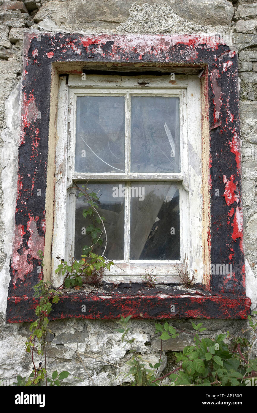 Abandoned derelict farm house window near Killybegs Donegal Ireland ...