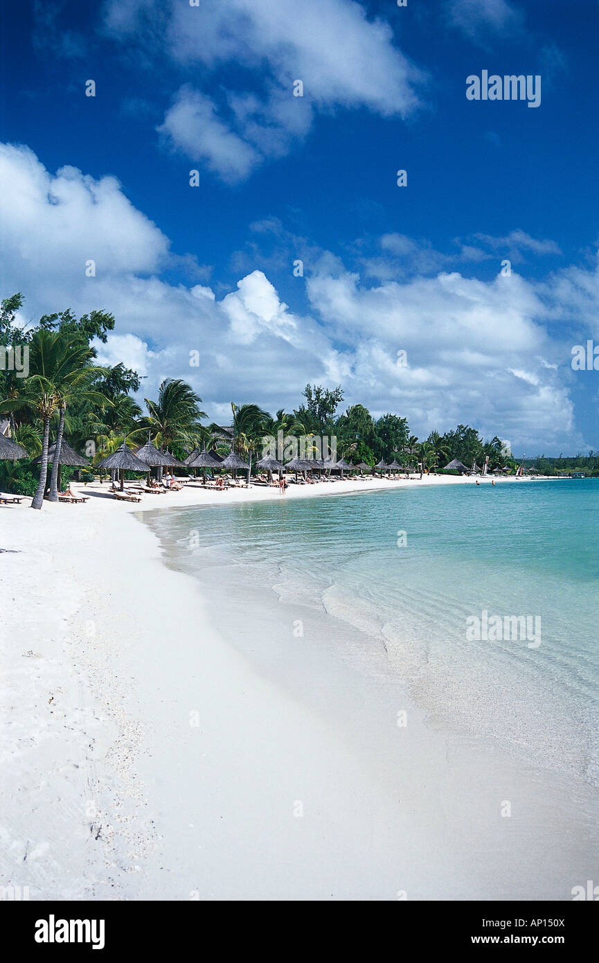 Sandy beach, Hotel Le Prince Meurice, Mauritius Stock Photo - Alamy