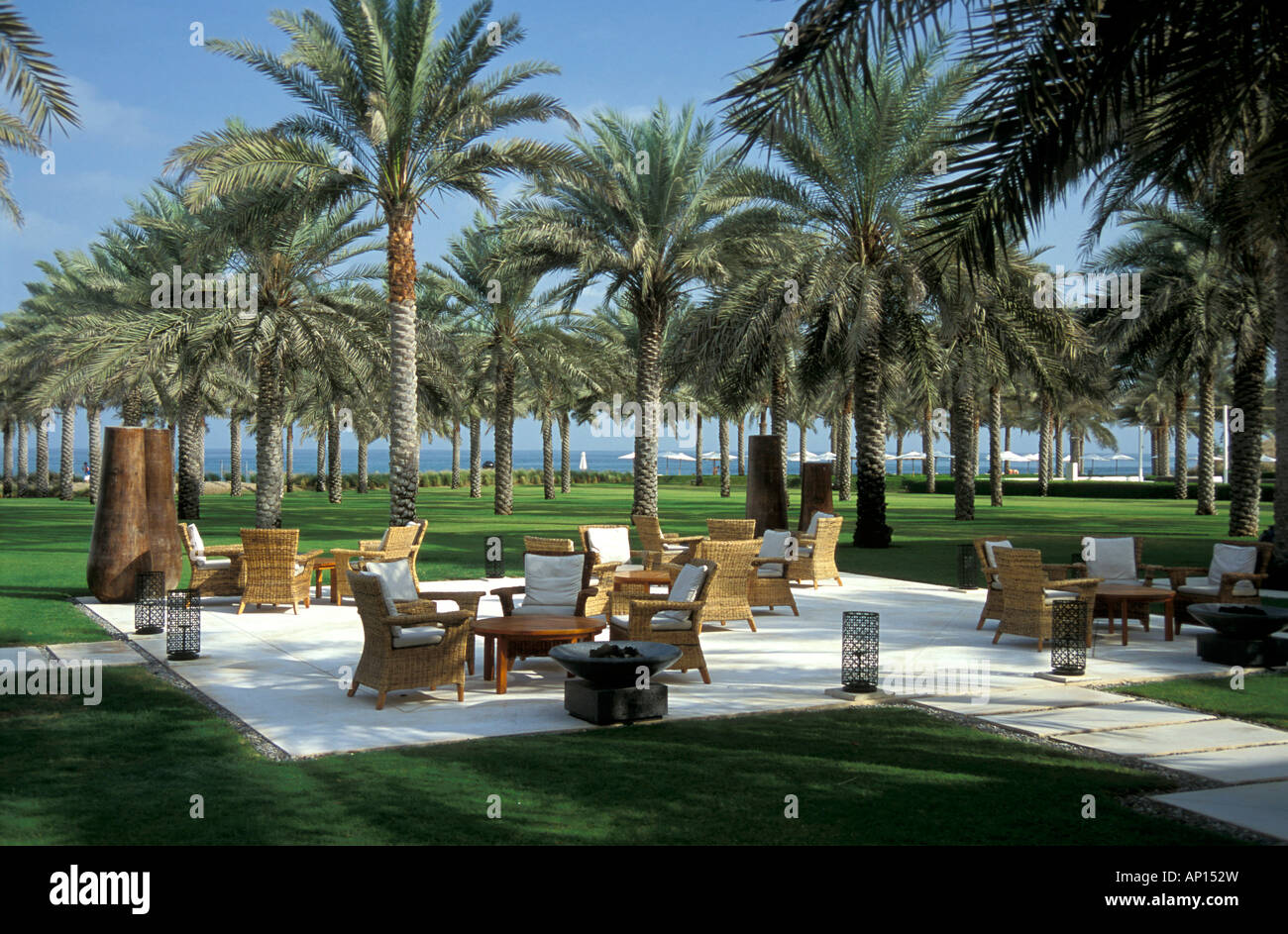 Garden of The Chedi Hotel, Muscat, Oman Stock Photo - Alamy