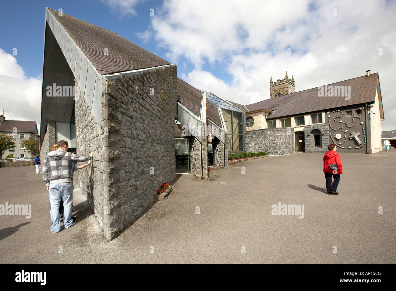 Pilgrims visit the Knock Marian catholic shrine where a divine ...