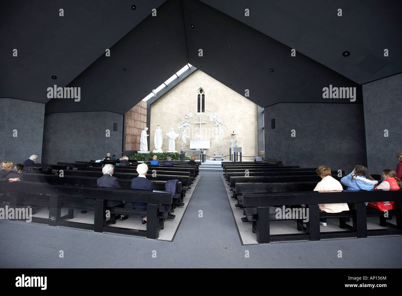 Pilgrims visit the Knock Marian catholic shrine where a divine ...