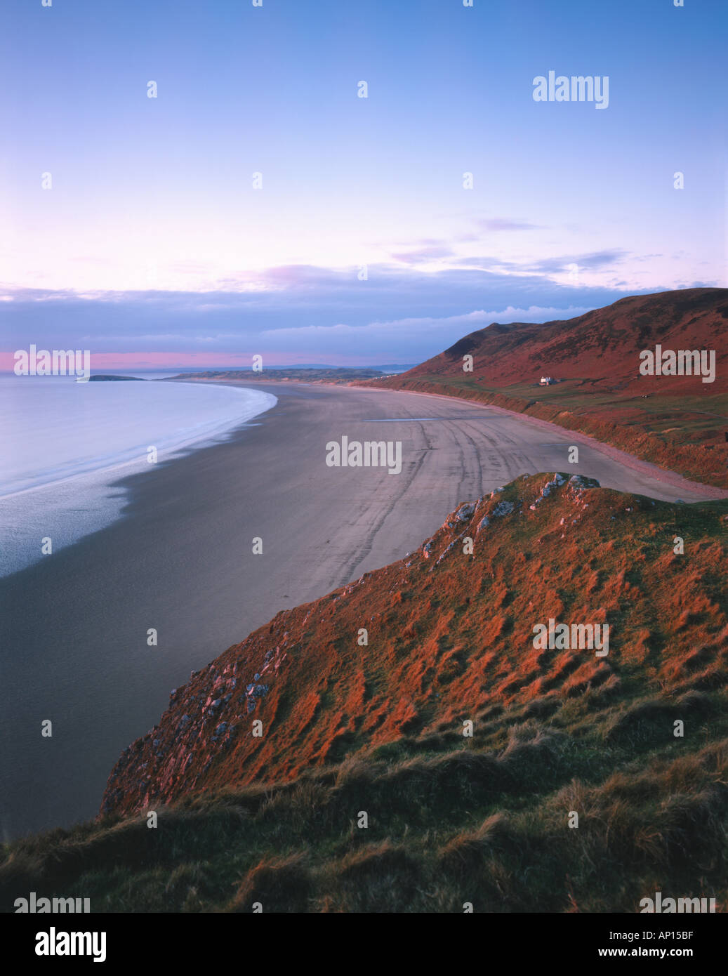 Rhossili Bay Worms Head Gower South Wales Uk Stock Photo - Alamy