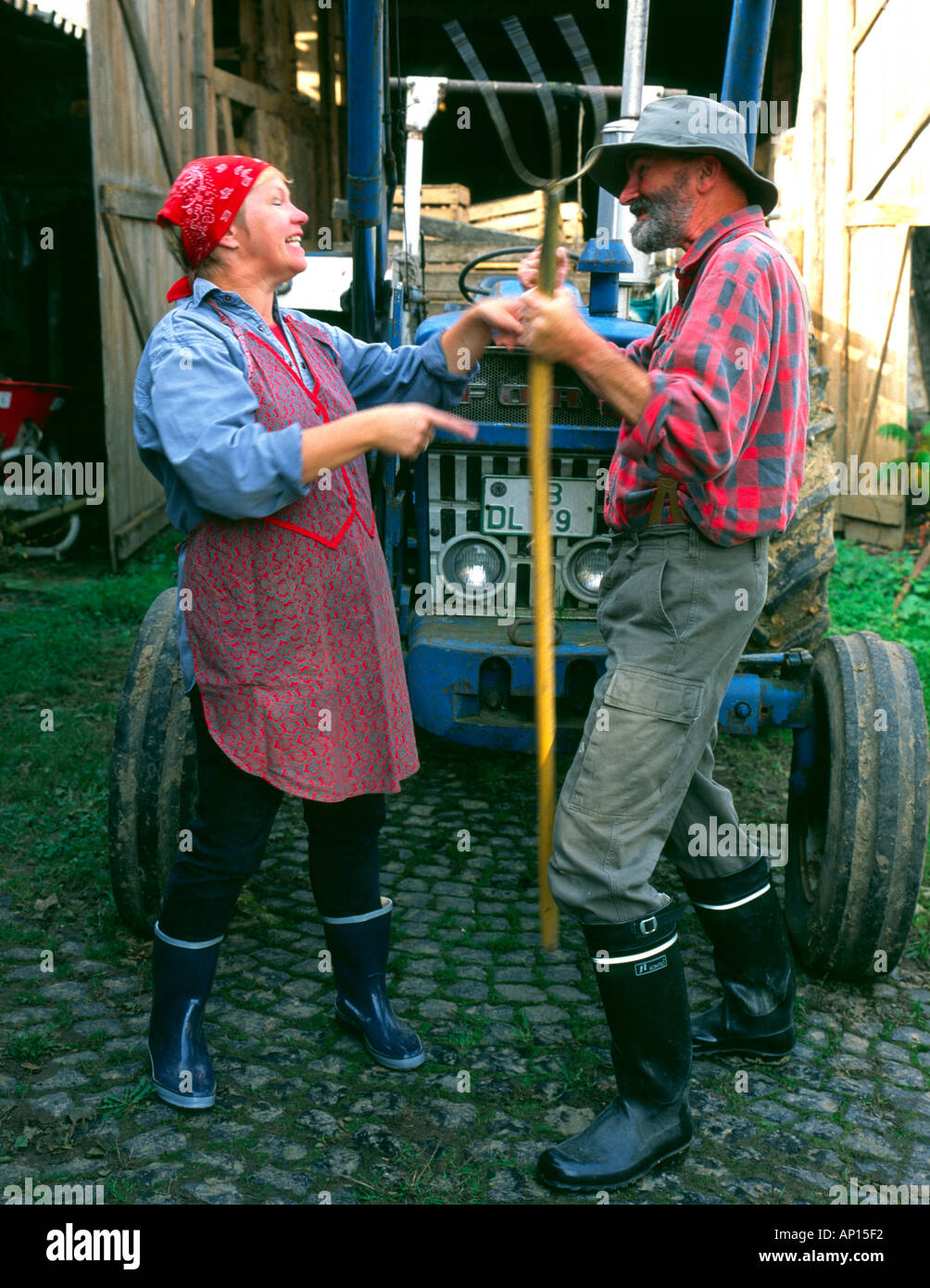 farmer couple arguing Stock Photo - Alamy