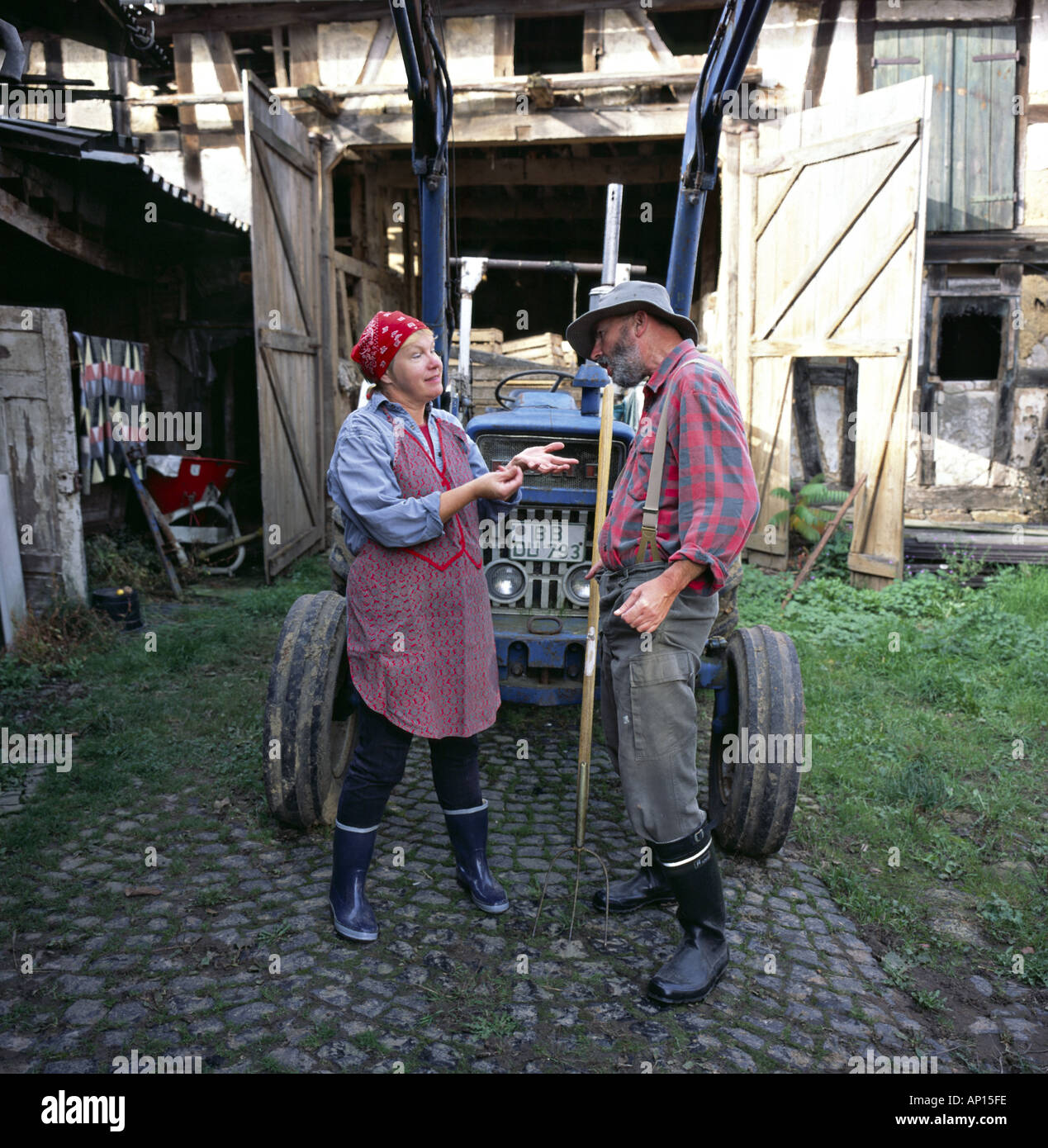 Old woman tractor on farm hi-res stock photography and images - Alamy