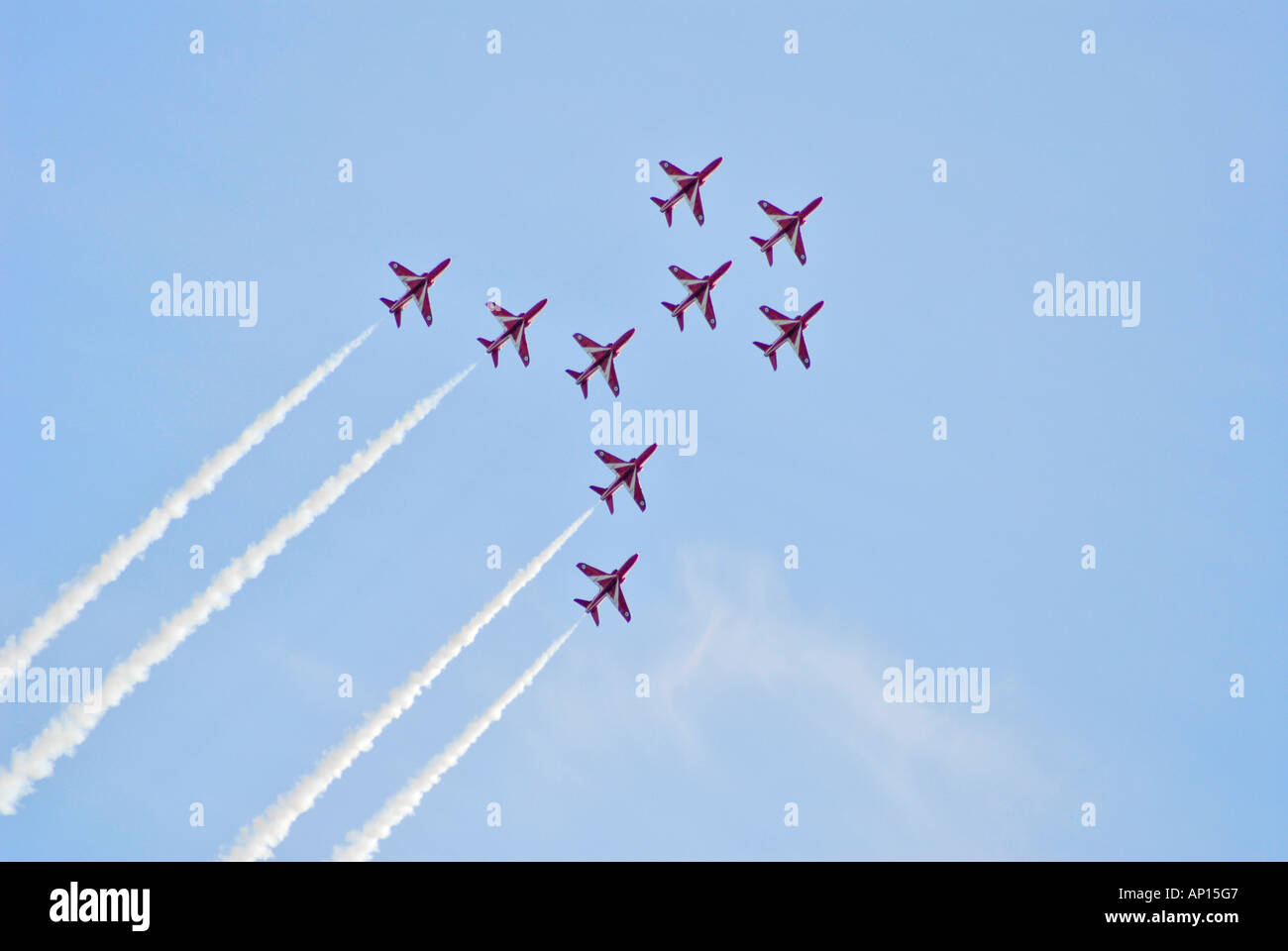RAF display team the Red Arrows at the Jersey International Air Display ...