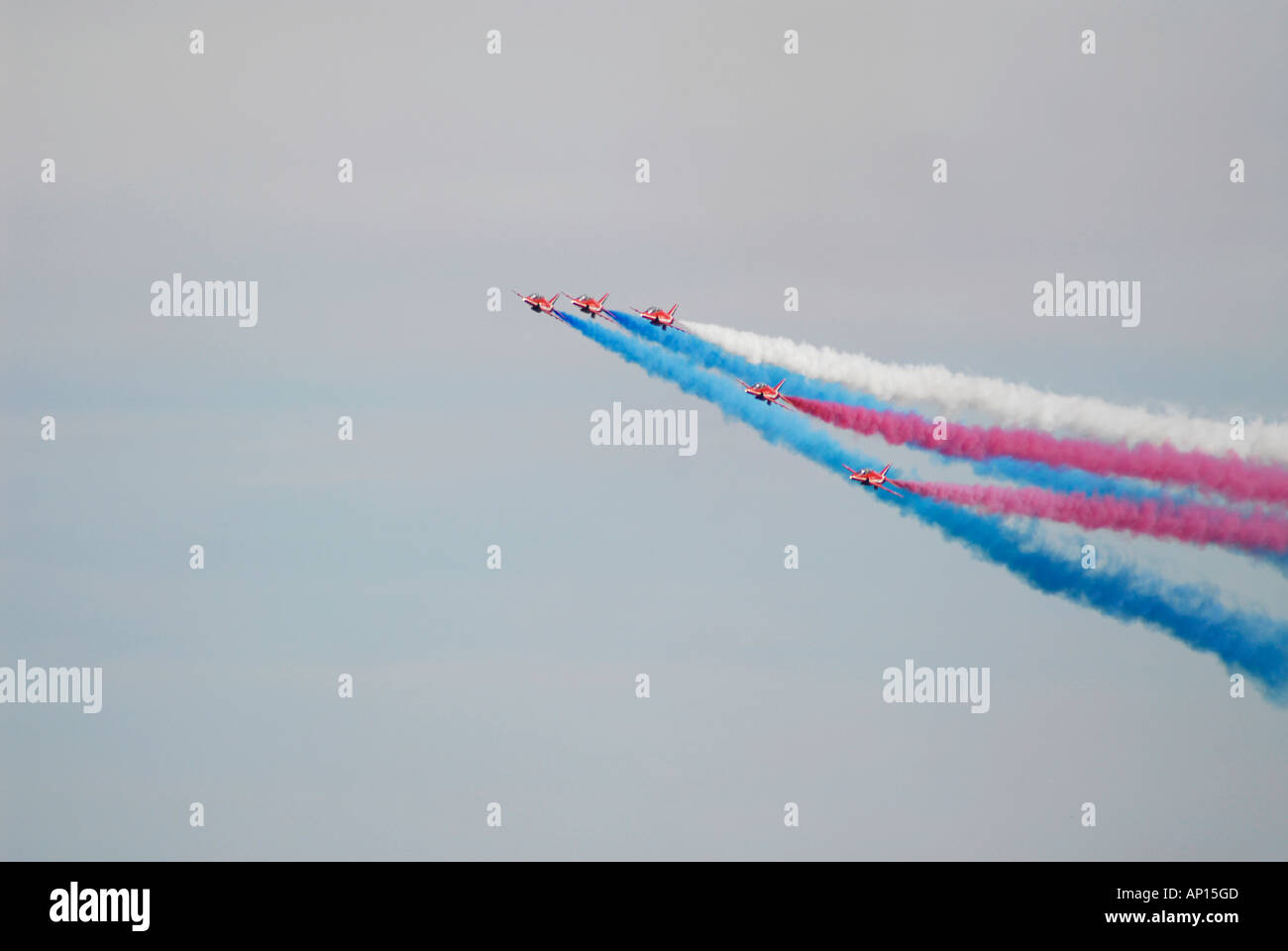 RAF display team the Red Arrows at the Jersey International Air Display ...