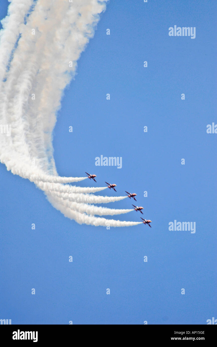 RAF display team the Red Arrows at the Jersey International Air Display ...