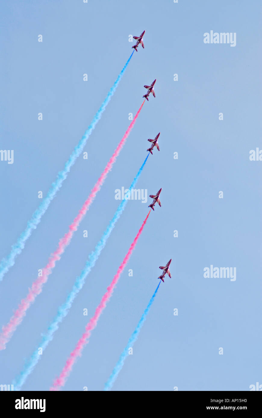 RAF display team the Red Arrows at the Jersey International Air Display ...