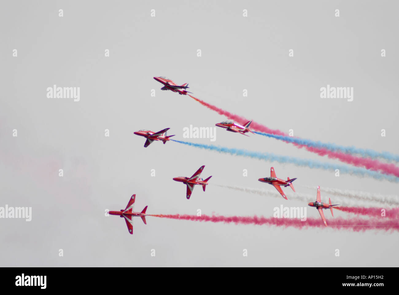 RAF display team the Red Arrows at the Jersey International Air Display ...