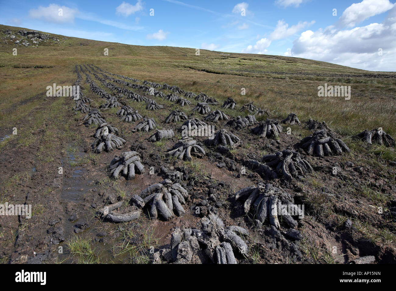 Peat stacks near Malin More Donegal Ireland Stock Photo - Alamy