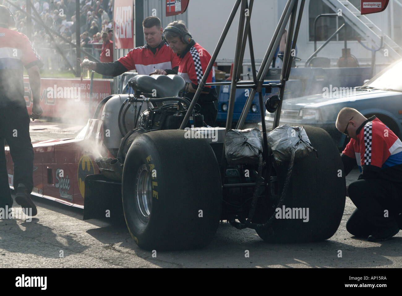 Mechanics Of The Thomas Nataas Top Fuel Drag Racing Team Preparing For ...