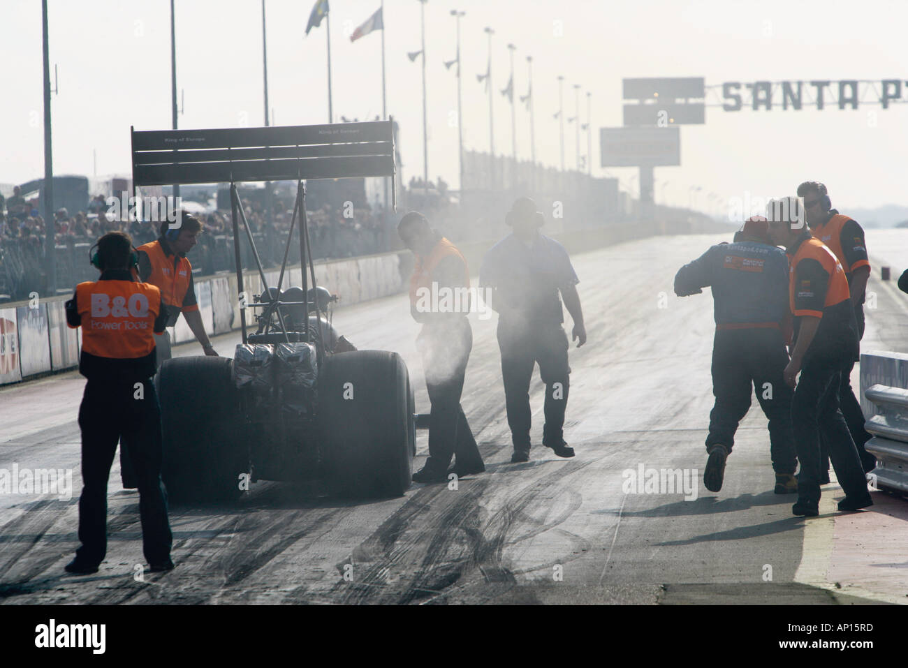 Mechanics Of Andy Carter B&Q Top Fuel Drag Racing Team Preparing For A ...