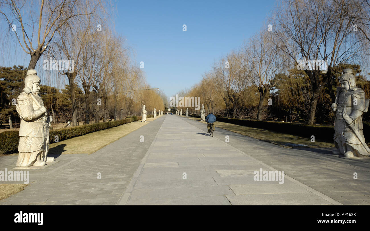 Stone Statues on Sacred Way of Ming Tombs Shisanling in Beijing, China ...