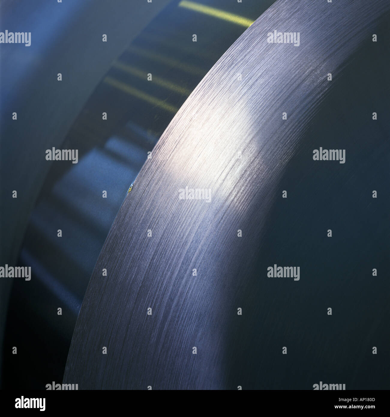 Aluminium reel edge abstract reflections Stock Photo - Alamy