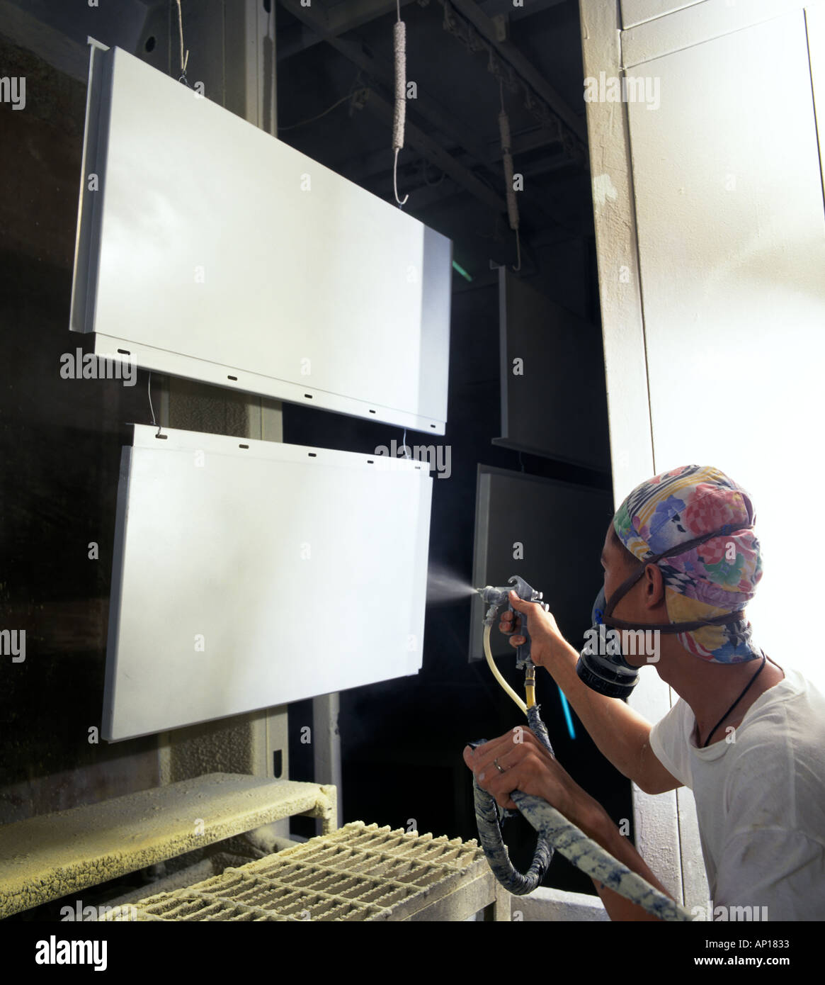 Industrial hand spray painting Stock Photo - Alamy