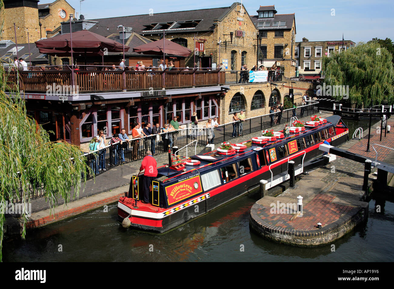 Camden Market and canal Lock in London Stock Photo - Alamy