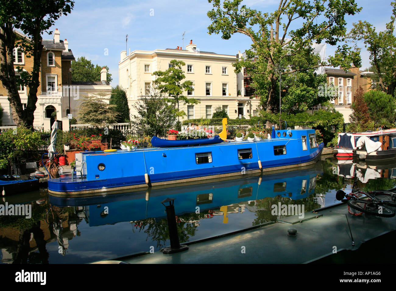 Barge Houseboat at Little Venice in London on Regents Canal Stock Photo ...