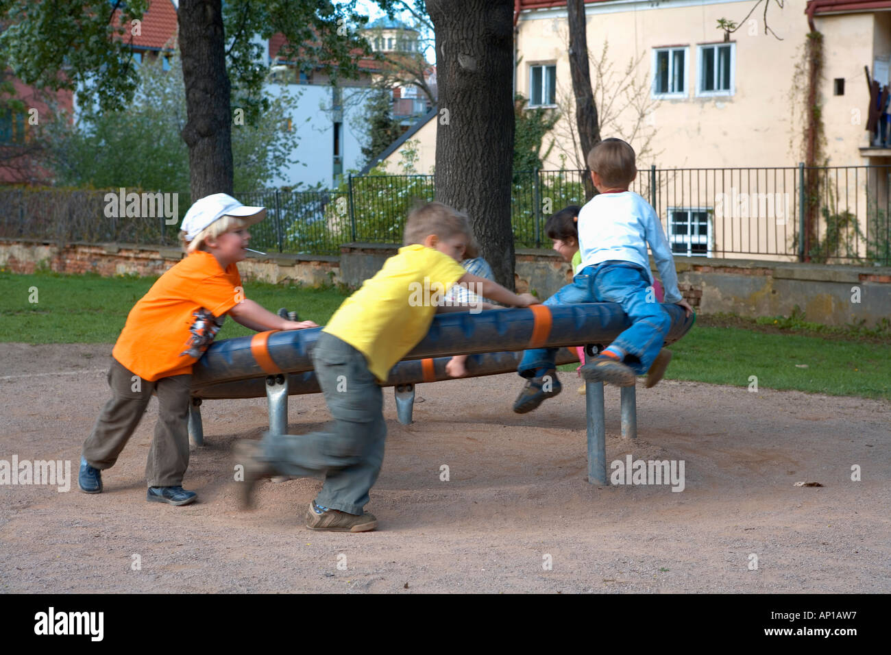CZECH REPUBLIC PRAGUE CHILDREN PLAYING AT PETRIN PARK Stock Photo - Alamy