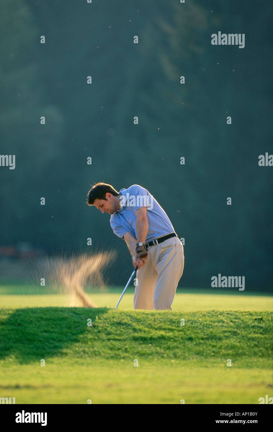 Man playing golf, Munich Golf Club, Strasslach, Munich, Bavaria ...