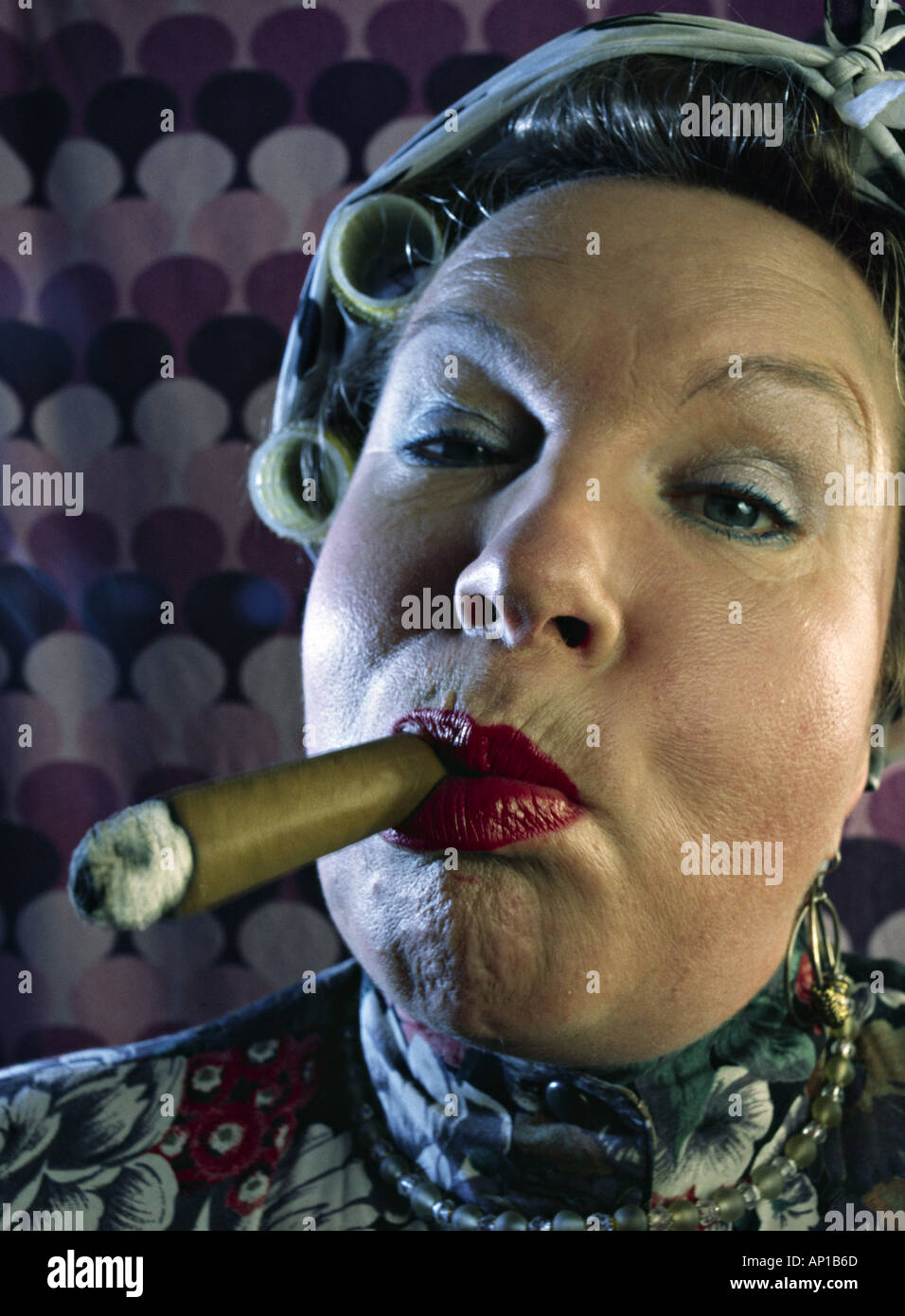 Woman lipstick smoking hi-res stock photography and images - Alamy