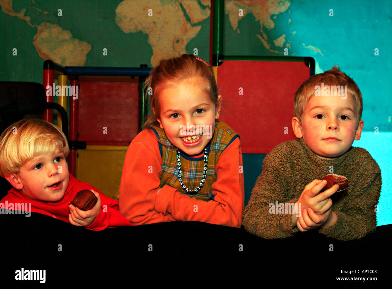 brothers and sisters three children playing Stock Photo - Alamy