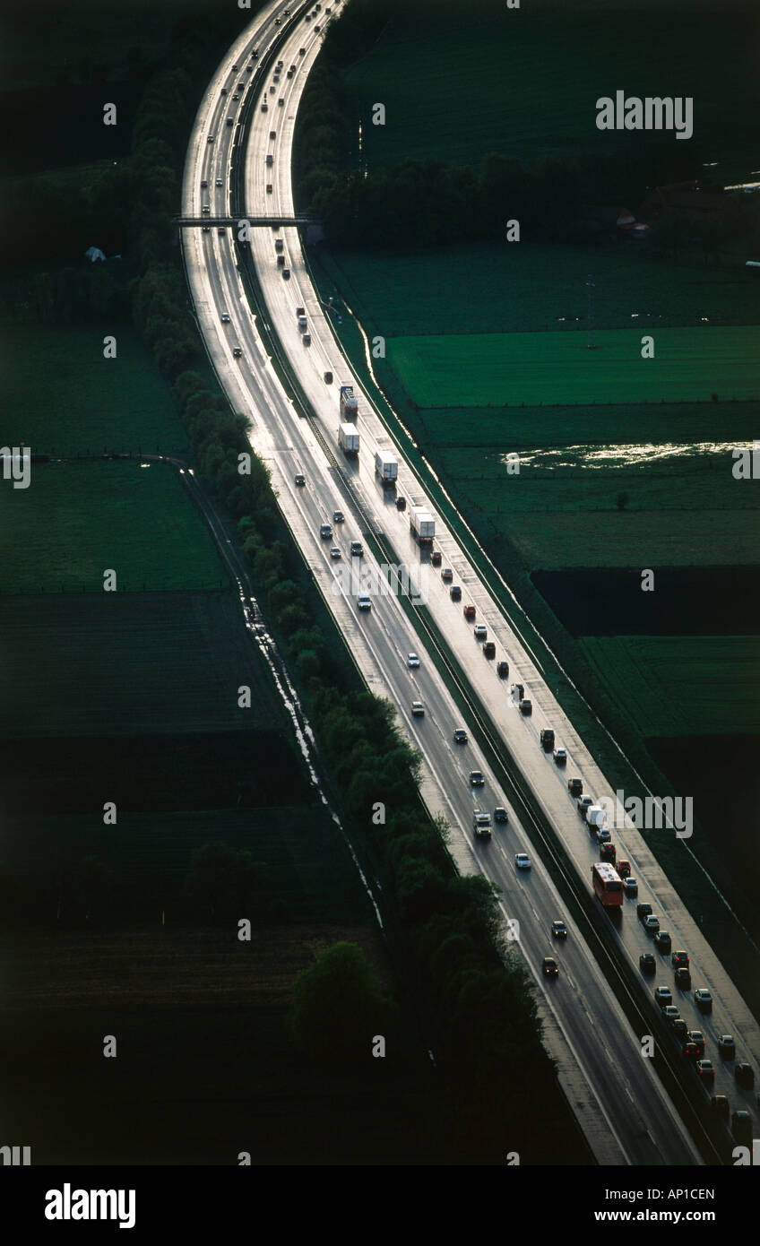 Expressway, Autobahn, seen from above, traffic, traffic ways Stock ...