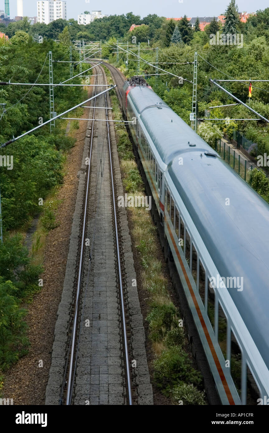 German Train travels through Berlin Stock Photo - Alamy