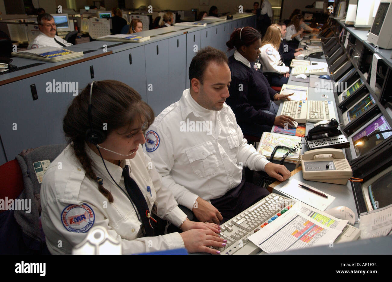 police medic paramedic ambulance fire dispatch communications center ...