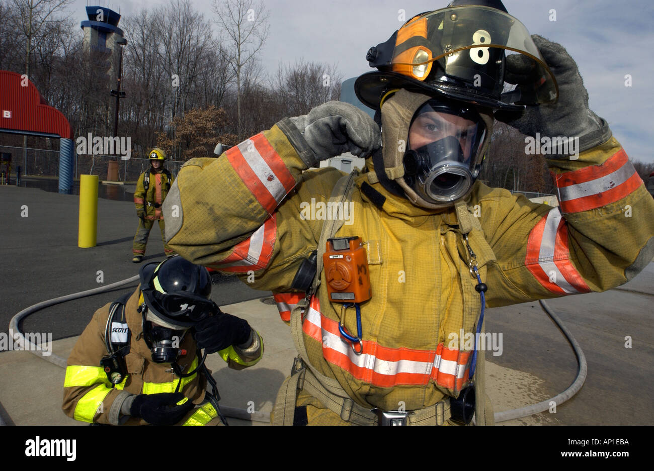 Firefighters training at academy school Stock Photo - Alamy