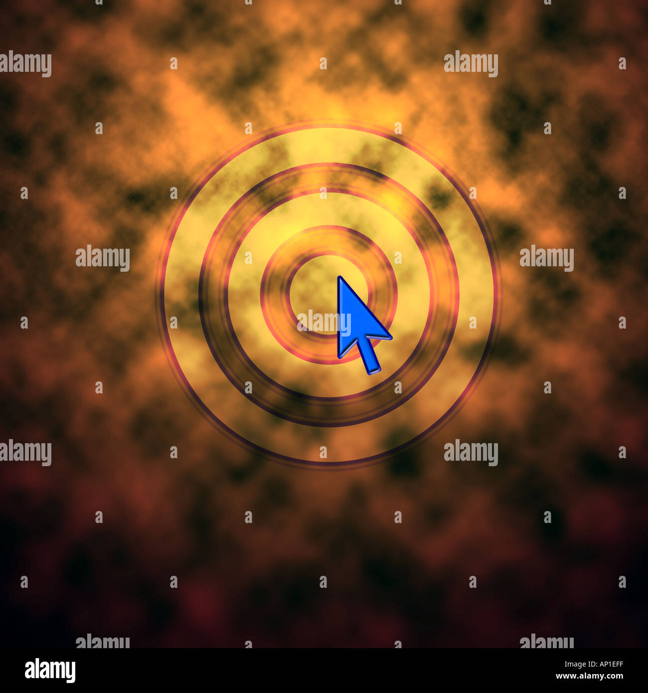 Computer cursor with target bullseye Stock Photo - Alamy