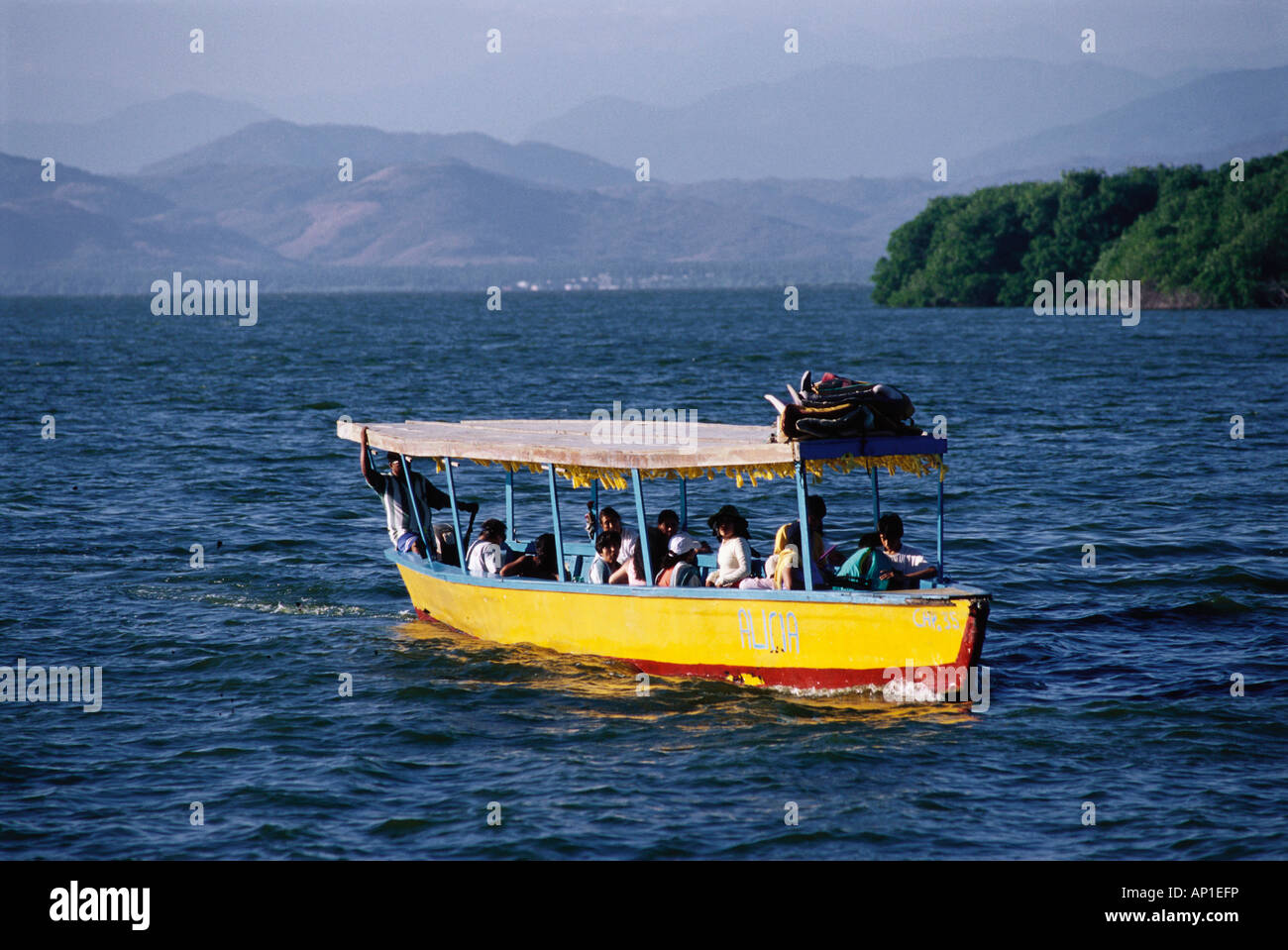 Excursion boat, Laguna de Cayuca, Pie de la Cuesta, near Acapulco ...