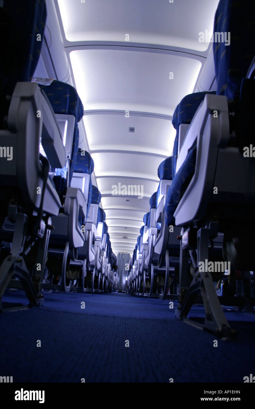 rows of seats in airplane Stock Photo - Alamy