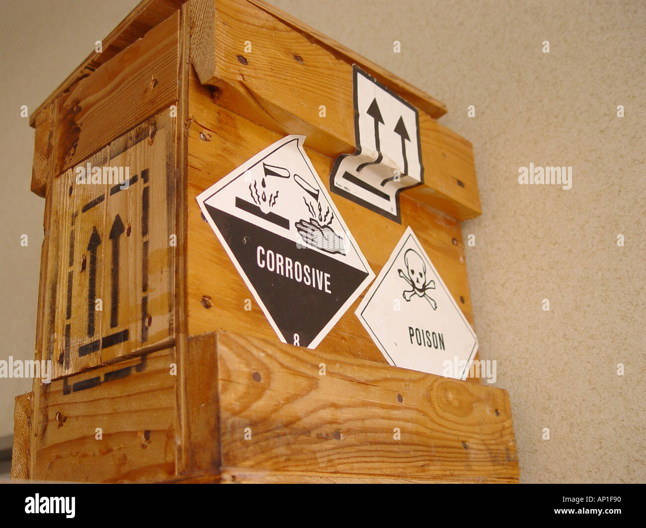 Danger property symbol corrosive Stock Photo - Alamy