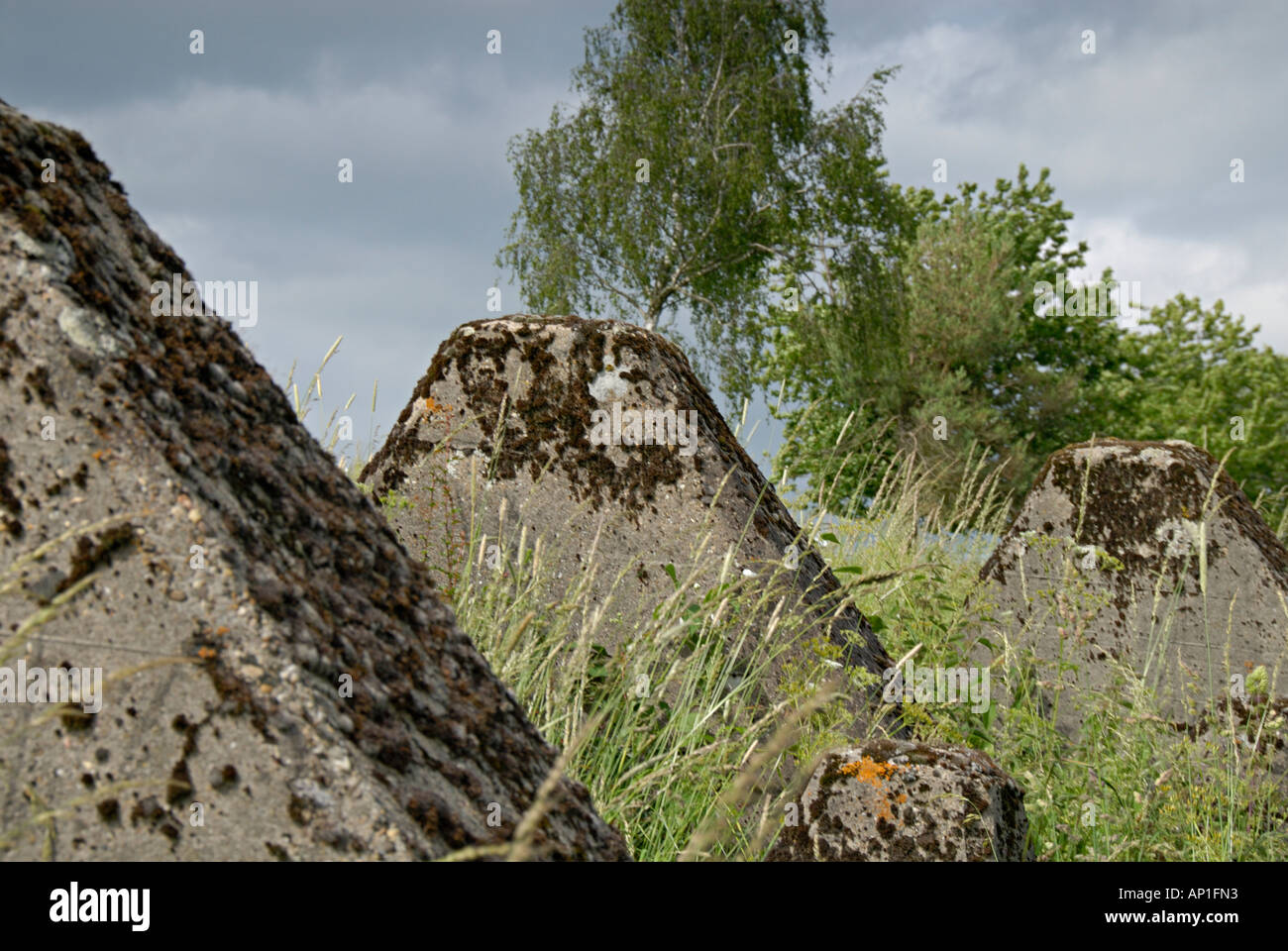 Detail of World War II Siegfried line in the countryside south of ...