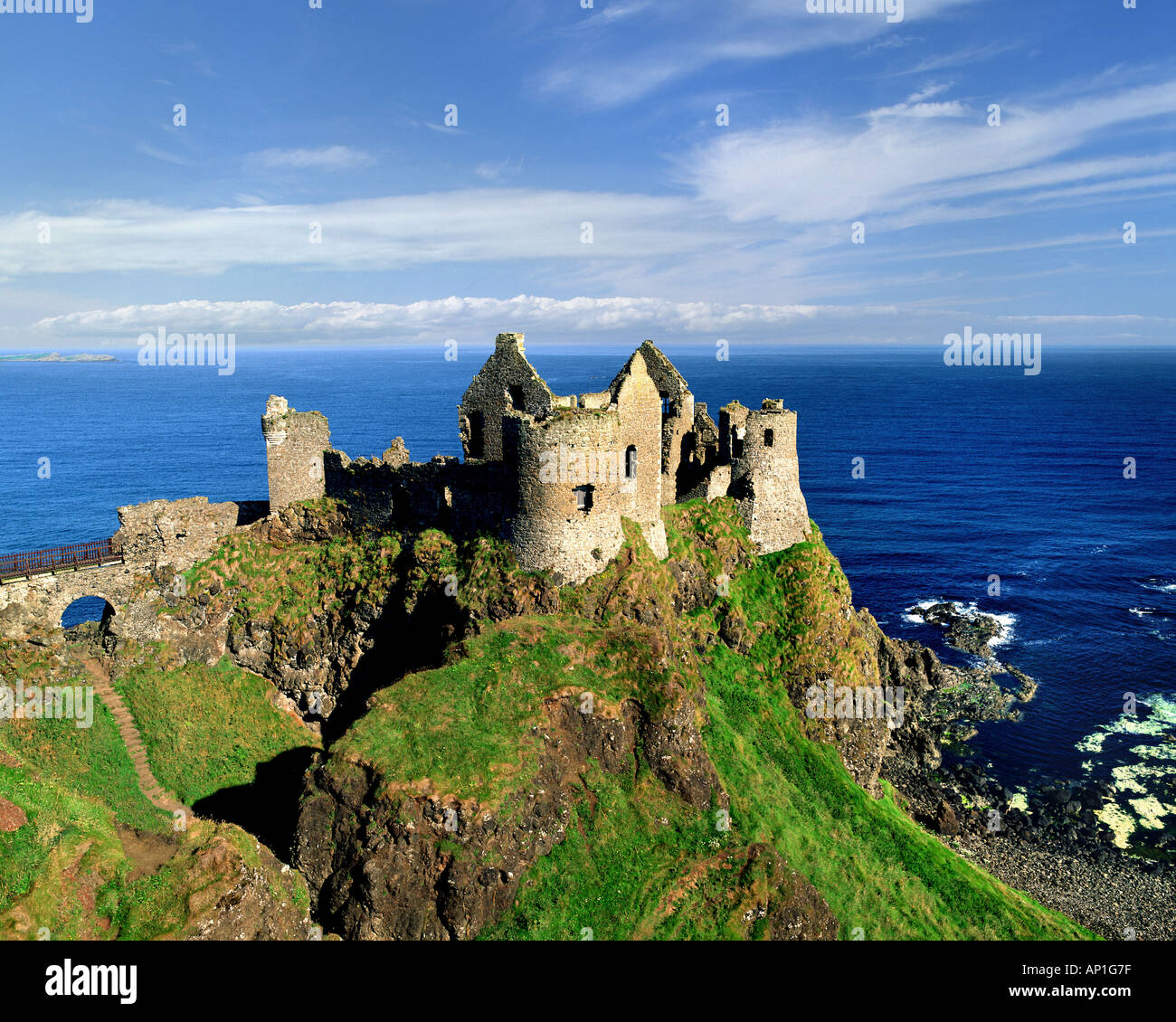 Dunluce castle from sea hi-res stock photography and images - Alamy